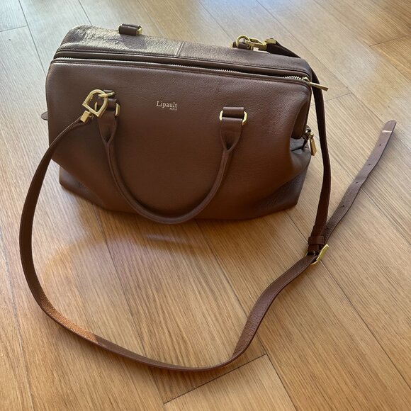 Lipault | Bags | Lipault Paris Leather Bowling Bag Tan | Poshmark